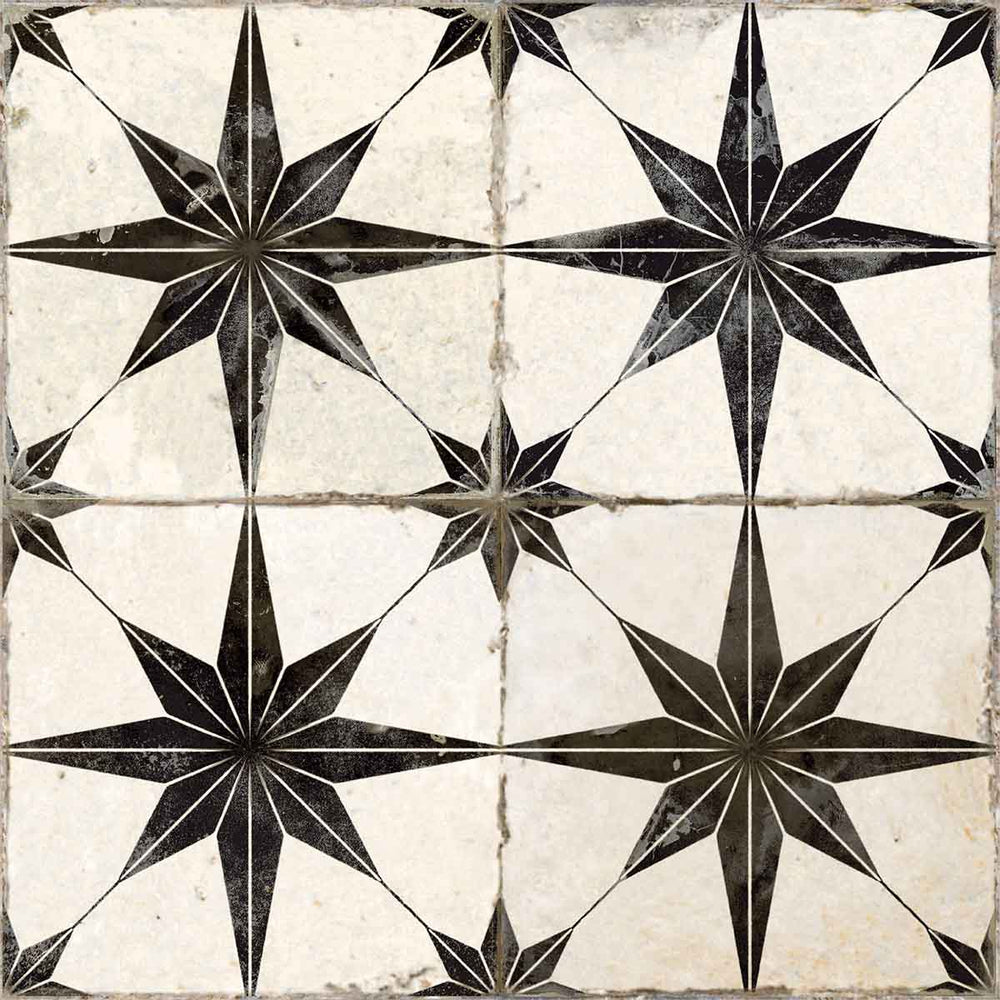 FS Star Black 4D Patterned Tile 45x45cm Matte | Deluxe Bathrooms ...