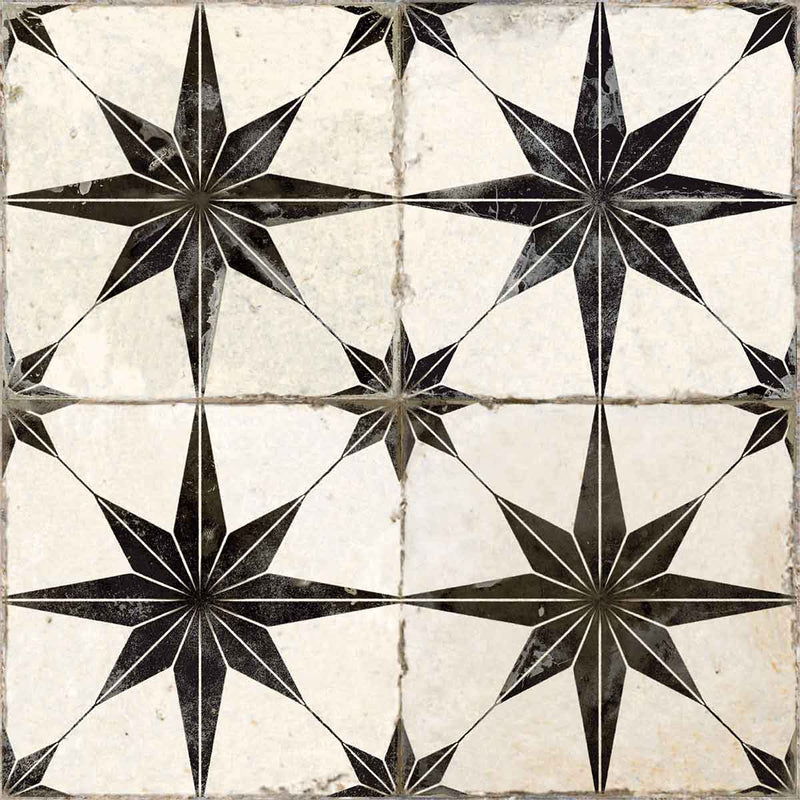 FS Star Black 4D Patterned Tile 45x45cm Matte | Deluxe Bathrooms ...