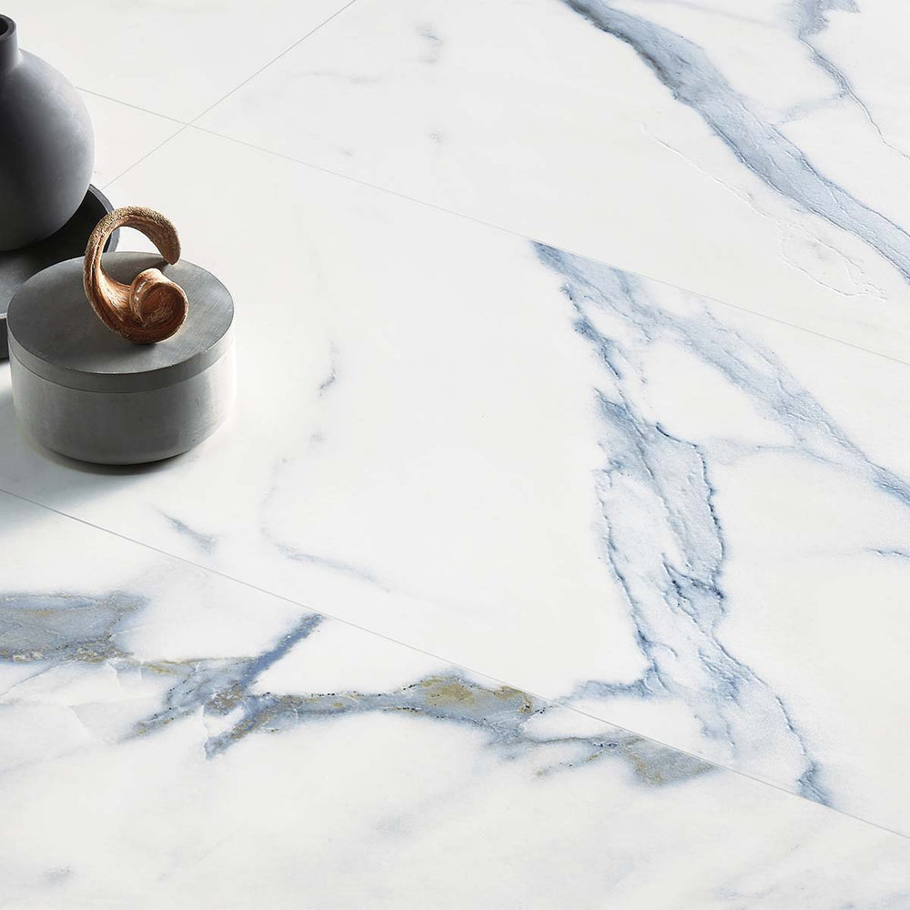Florentina Marble Positano Blue 3D Honed Porcelain Tile 60x120cm ...