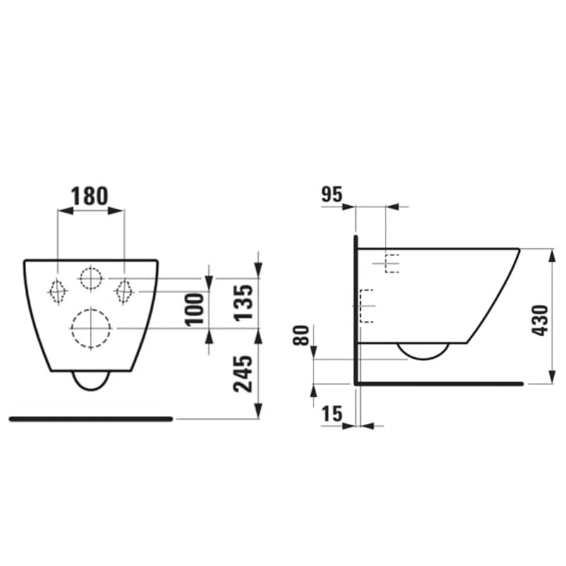 Laufen Lua Rimless Wall Hung WC Pan With Slim Soft Close Toilet Seat ...