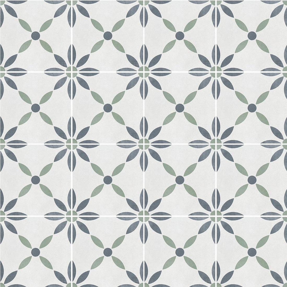 Havana White Flower Porcelain Tile 22x22cm Matt | Deluxe Bathrooms ...