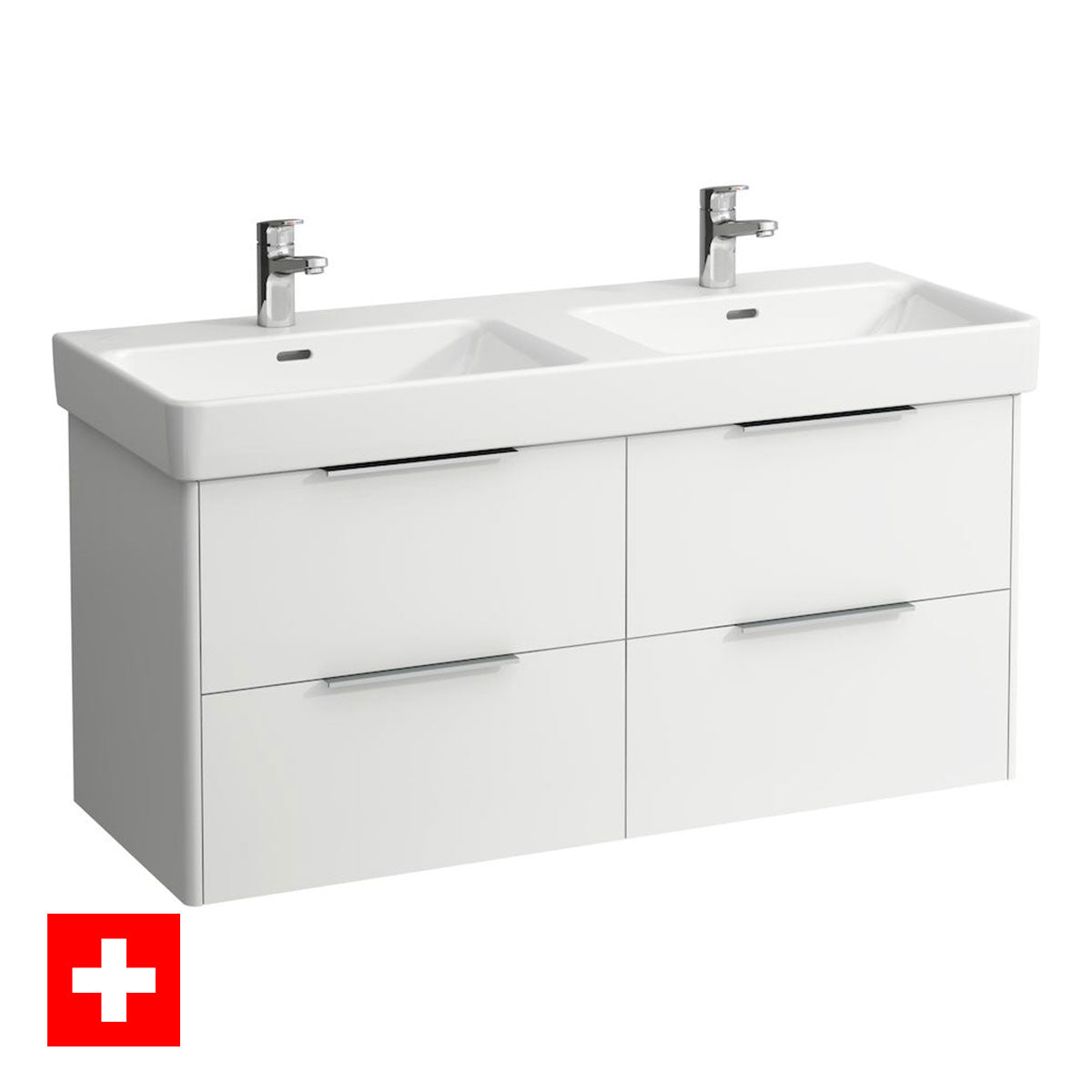 Laufen pro S Base 1200 Four Drawer Wall Hung Vanity Unit With Double W ...