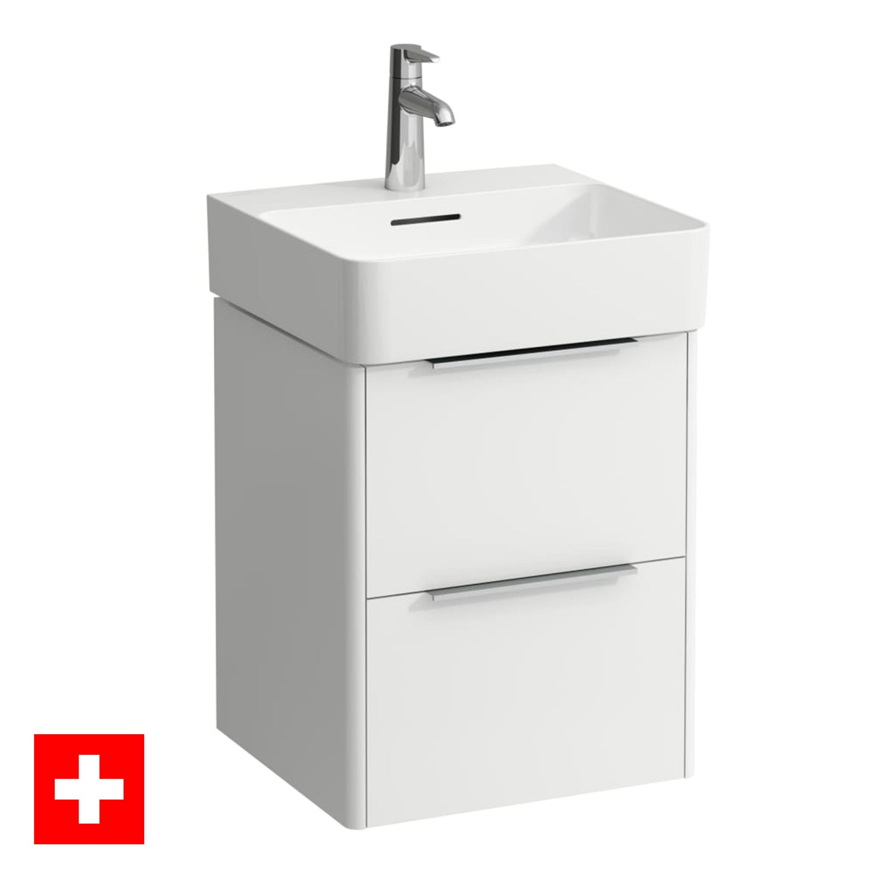 Laufen Val 450 Wall Mounted Vanity Unit With Washbasin - White Gloss ...