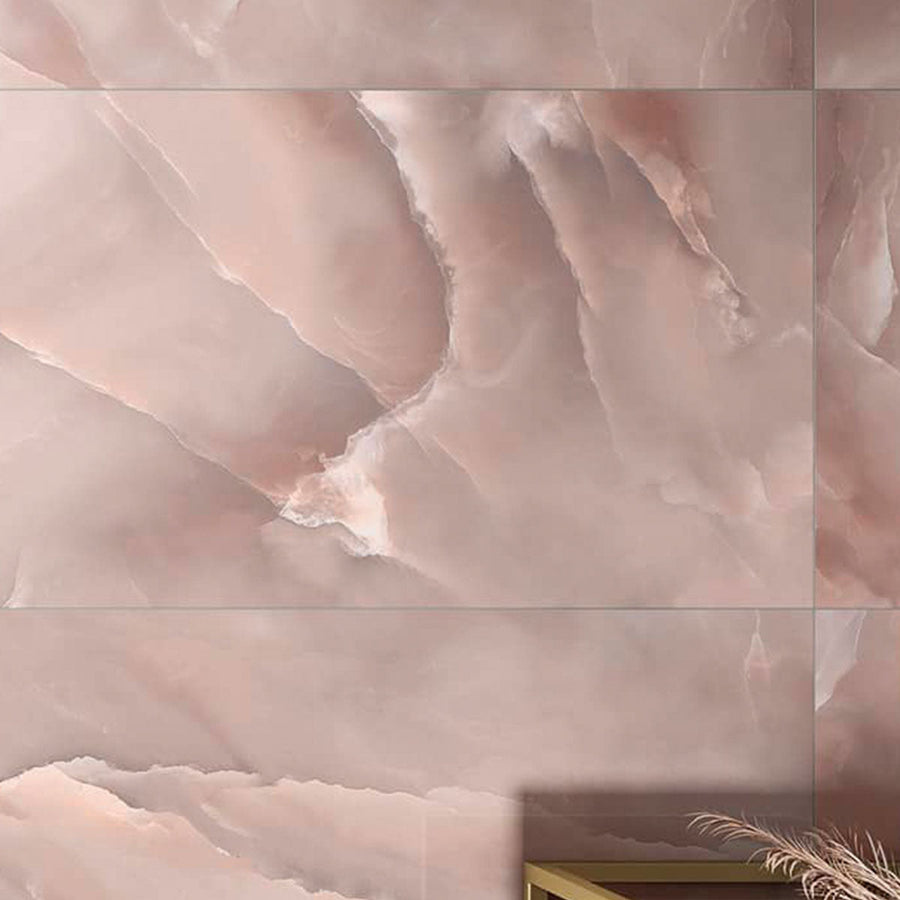 Deluxe Onyx Coral Marble Effect Porcelain Tile 60x120cm Gloss | Deluxe ...
