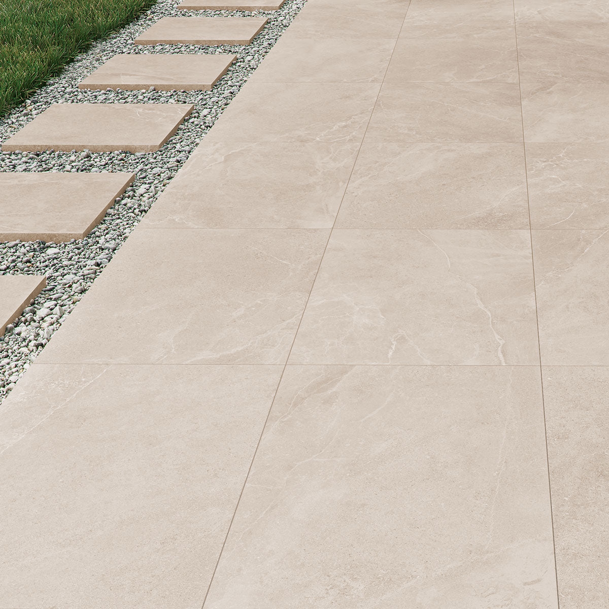 Valencia Sand 20mm Stone-Effect Outdoor Porcelain Tile 59x90cm | Deluxe ...