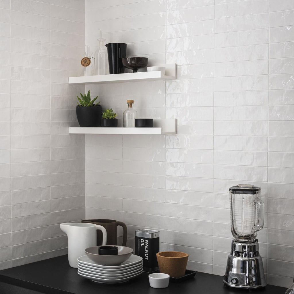 Vibe White Wall Tile 6x25cm Gloss | Deluxe Bathrooms & Tiling Solutions UK