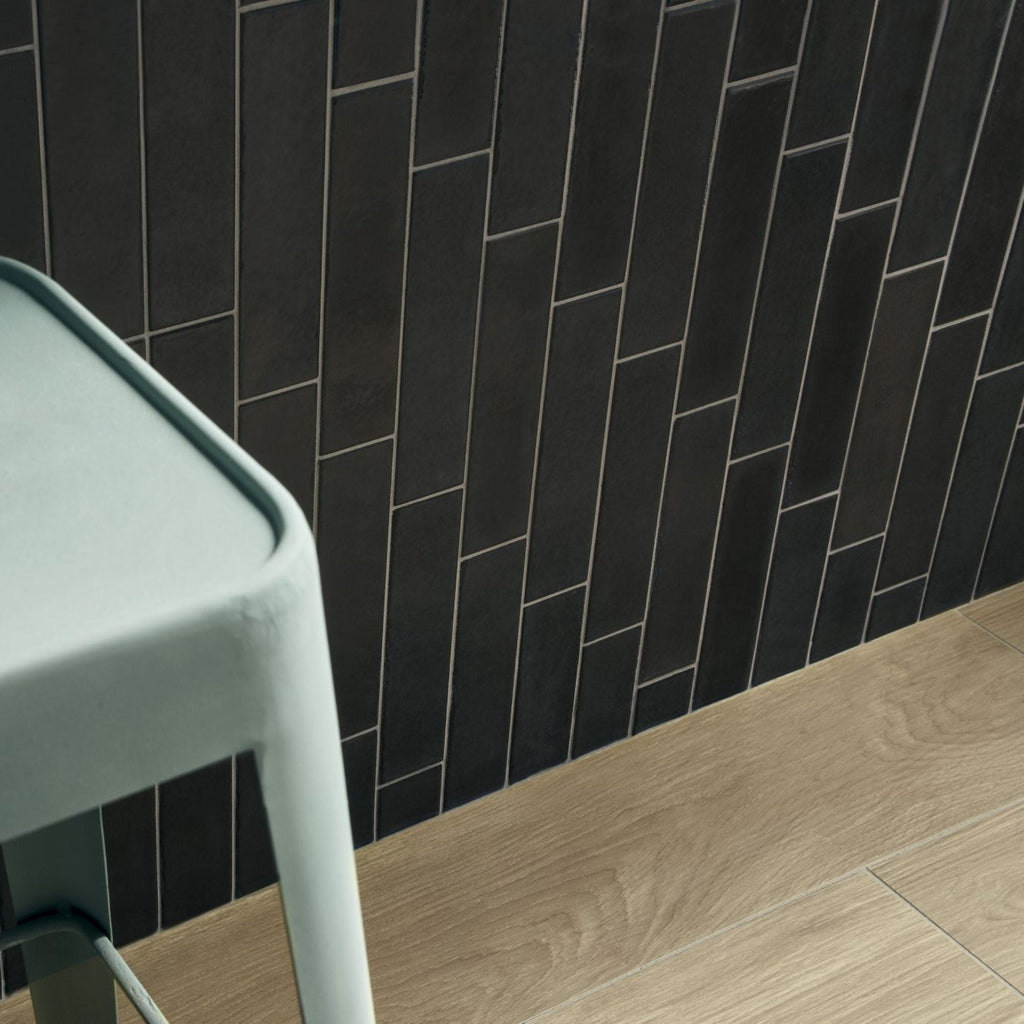Vibrant Nero Porcelain Tile 6x25cm Matt | Deluxe Bathrooms & Tiling ...