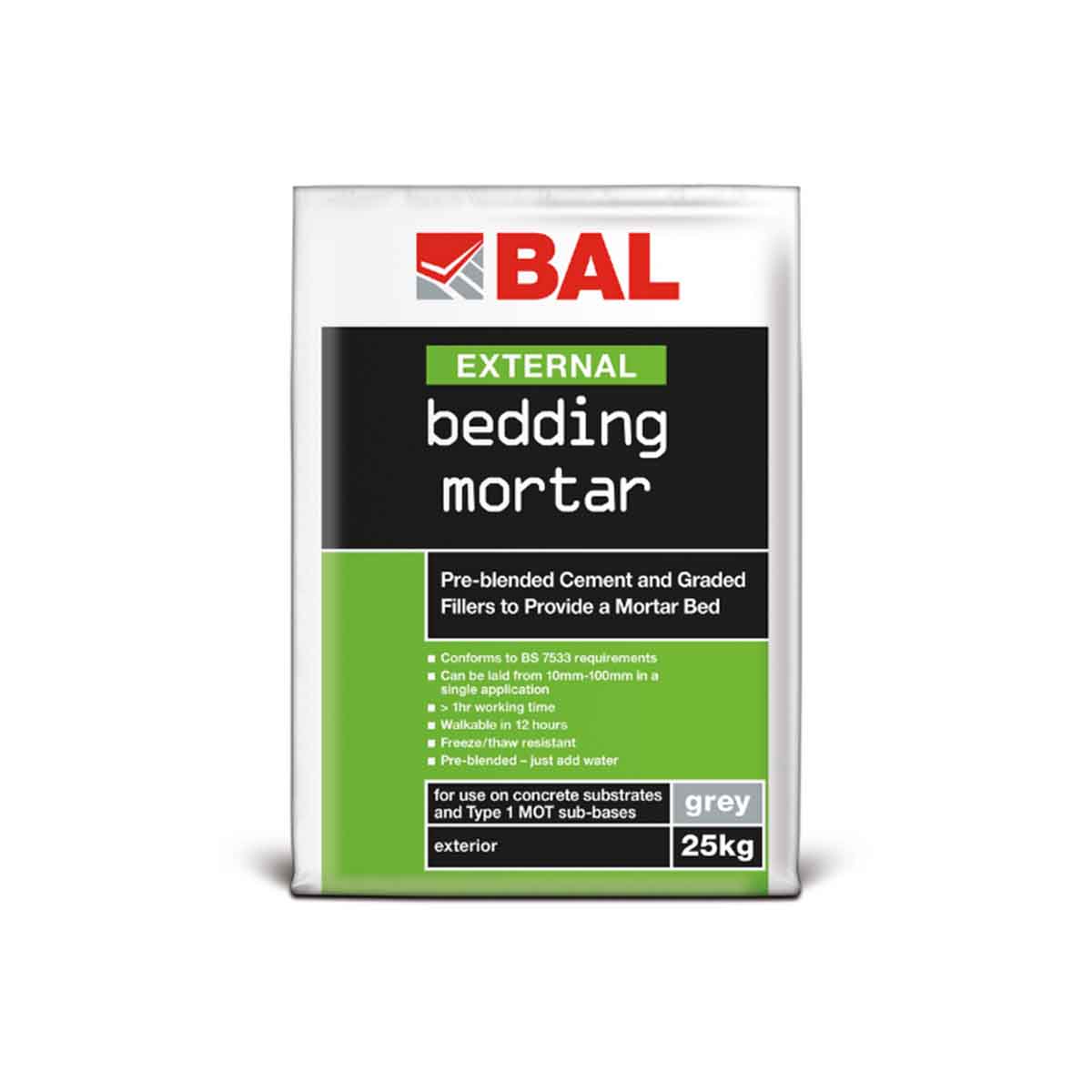 BAL External Bedding Mortar 25kg - Grey | Deluxe Bathrooms & Tiling ...