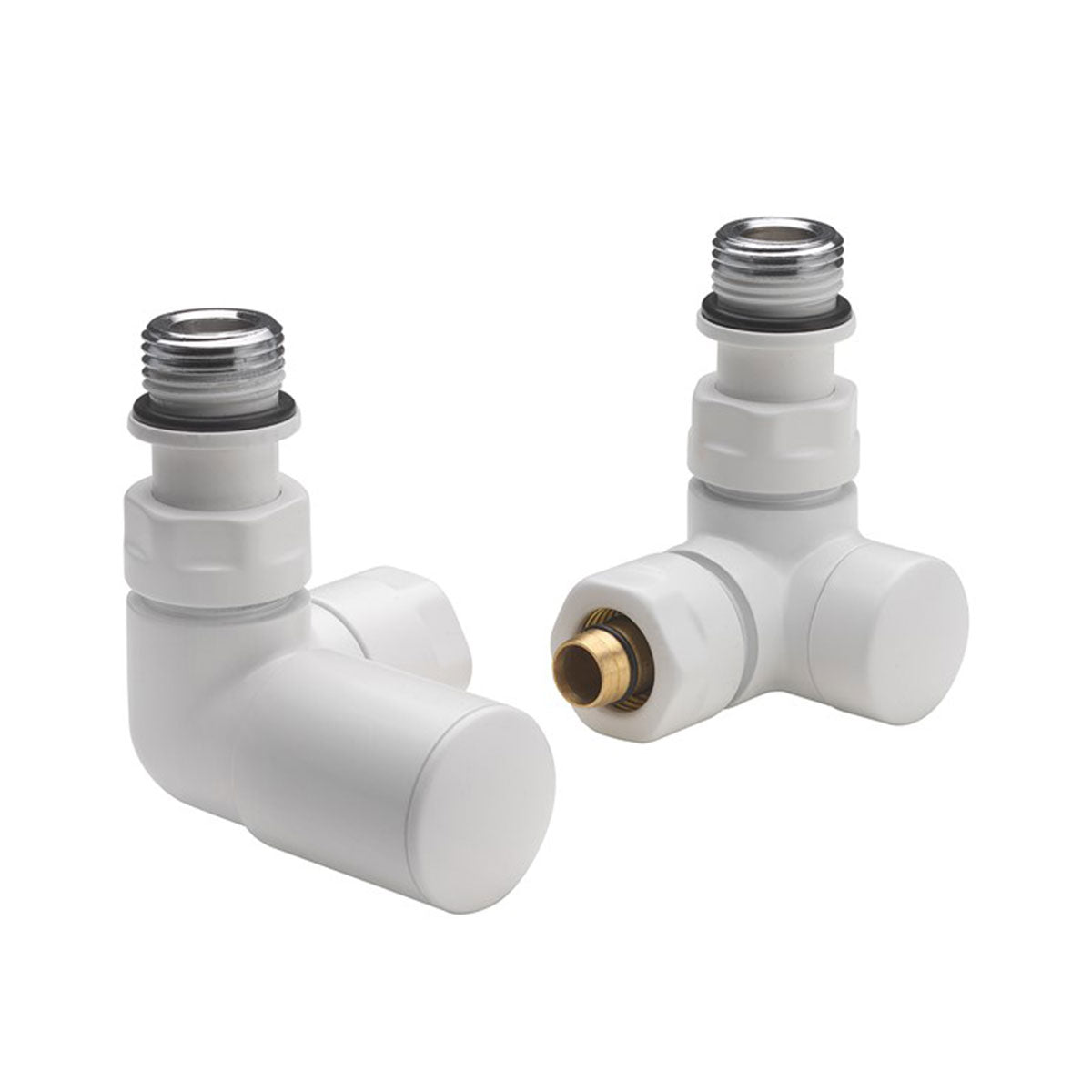 Crosswater MPRO Corner Radiator Valves Matt White | Deluxe Bathrooms ...