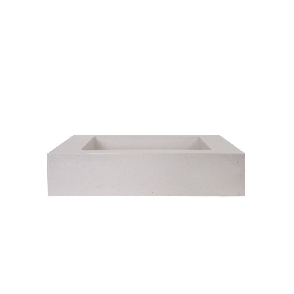 Kast Pitch Short Projection Rectangle Wall-Hung Concrete Basin With Sh ...
