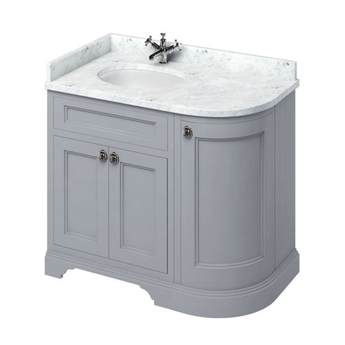 Burlington 1000 Freestanding Curved Corner Vanity Unit With Worktop an ...