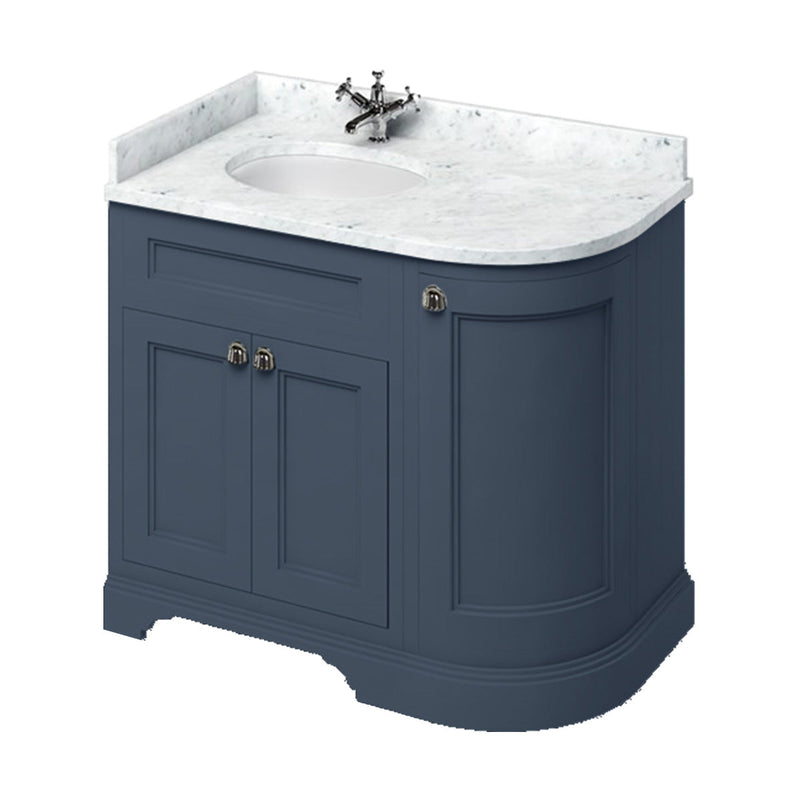 Burlington 1000 Freestanding Curved Corner Vanity Unit With Worktop an ...