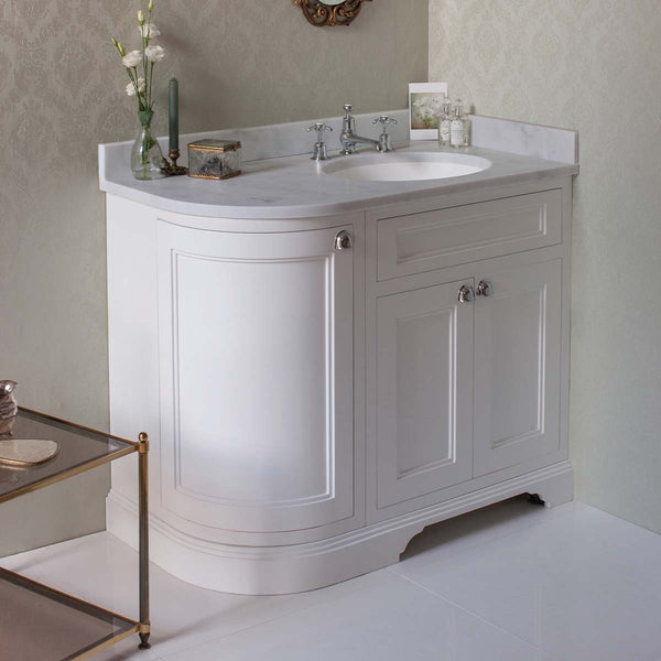 Burlington 1000 Freestanding Curved Corner Vanity Unit With Worktop an ...