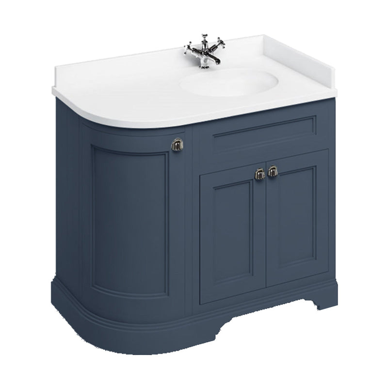 Burlington 1000 Freestanding Curved Corner Vanity Unit With Worktop an ...
