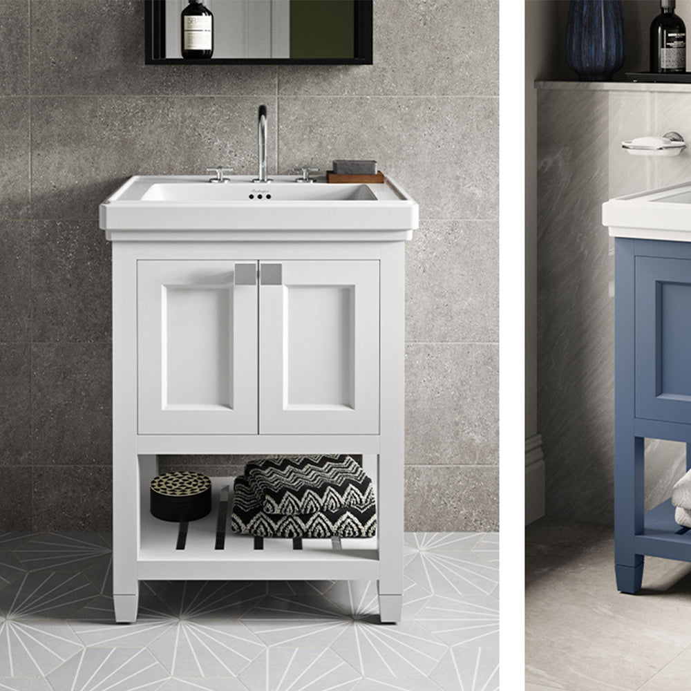 Burlington Riviera 2-Door Floorstanding Vanity Unit with Square Basin ...