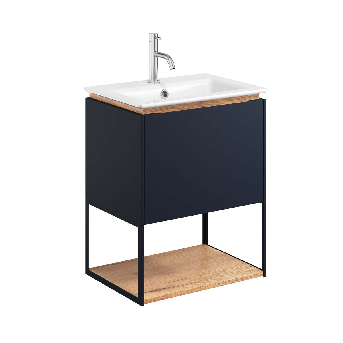 Crosswater Mada Wall Mounted Vanity Unit With Basin - Indigo Blue ...