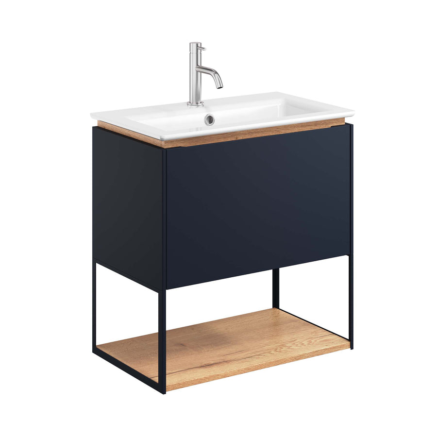 Crosswater Mada Wall Mounted Vanity Unit With Basin - Indigo Blue ...