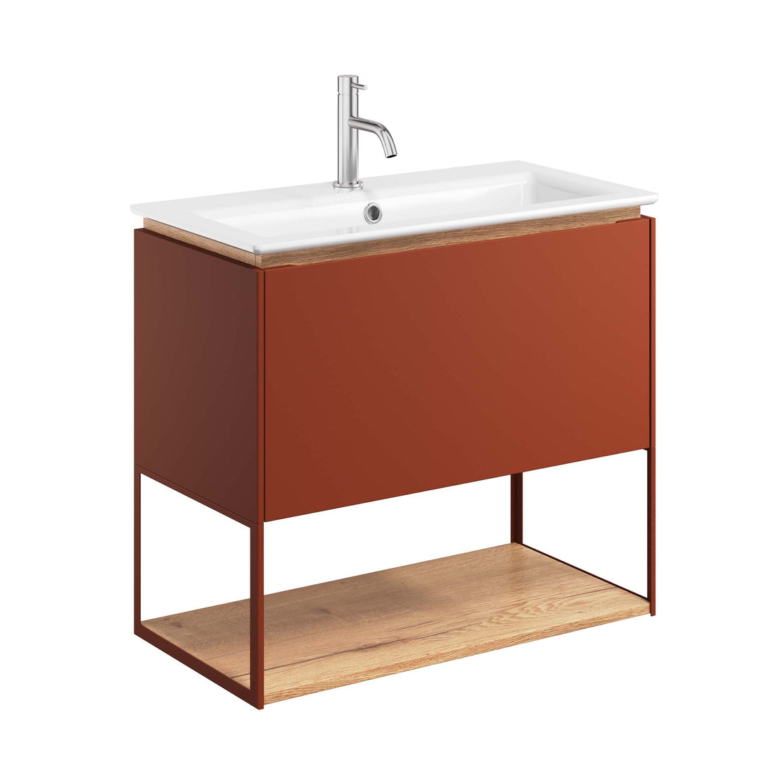 Crosswater Mada Wall Mounted Vanity Unit With Basin - Soft Clay ...