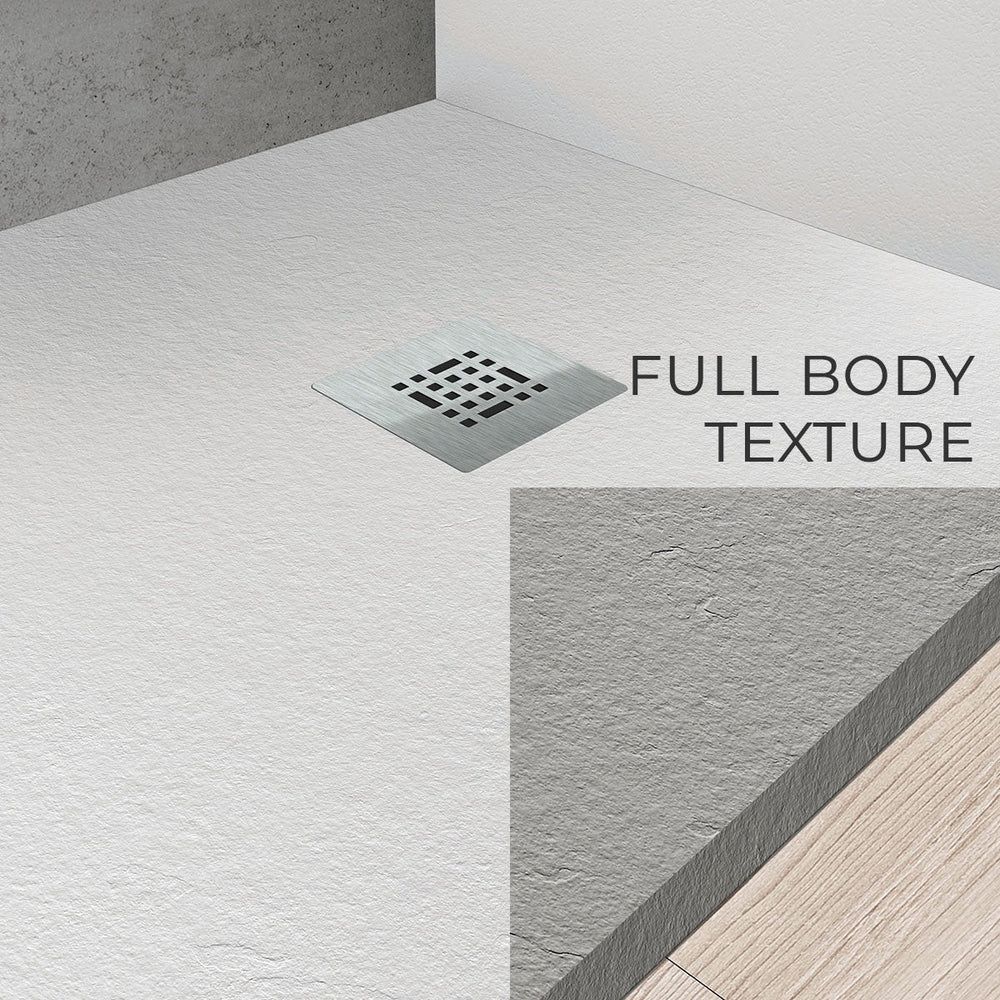Granlusso Slim Slate Shower Tray - White | Deluxe Bathrooms & Tiling ...