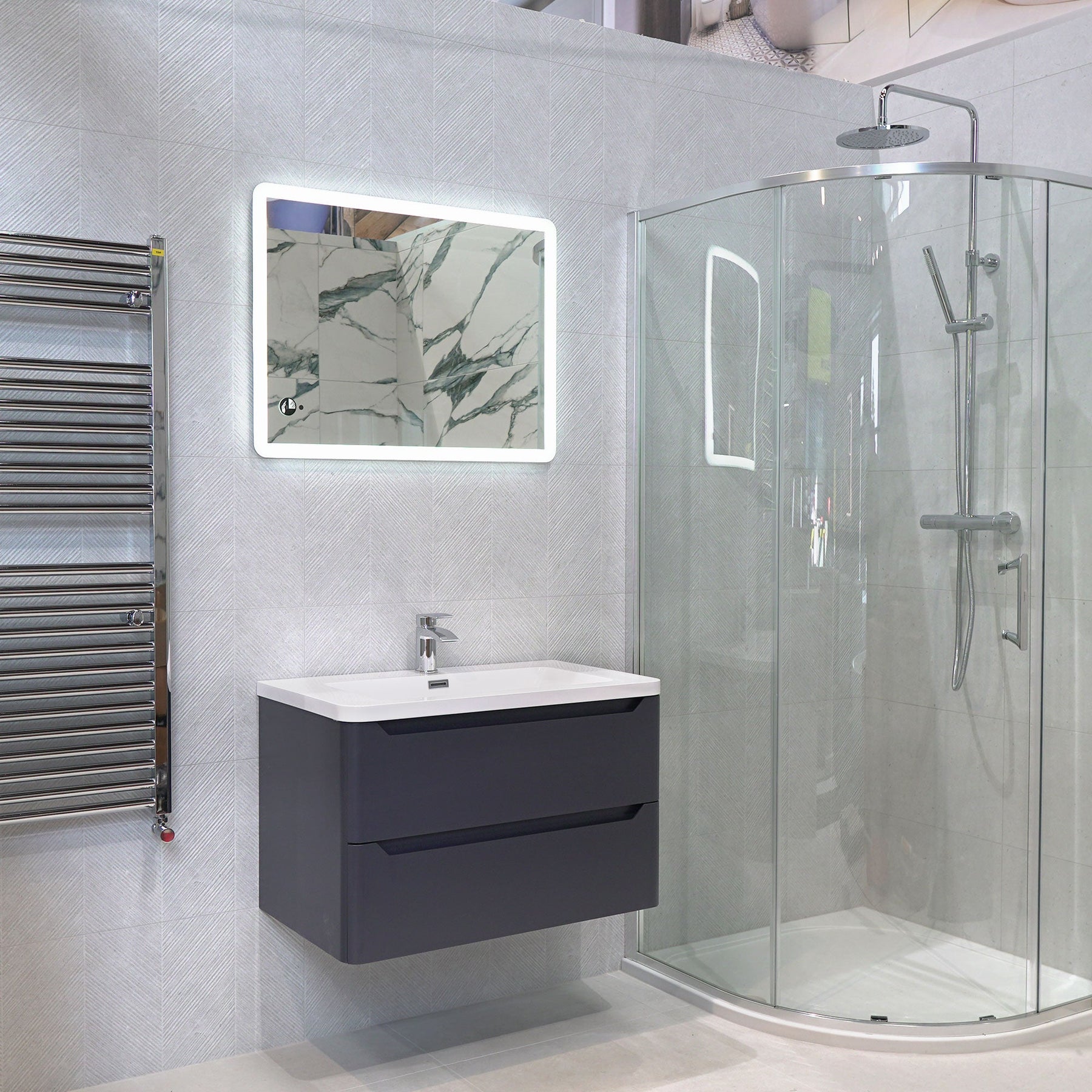 Granlusso Enzo Wall Mounted 2-Drawer Vanity Unit and Basin | Deluxe ...