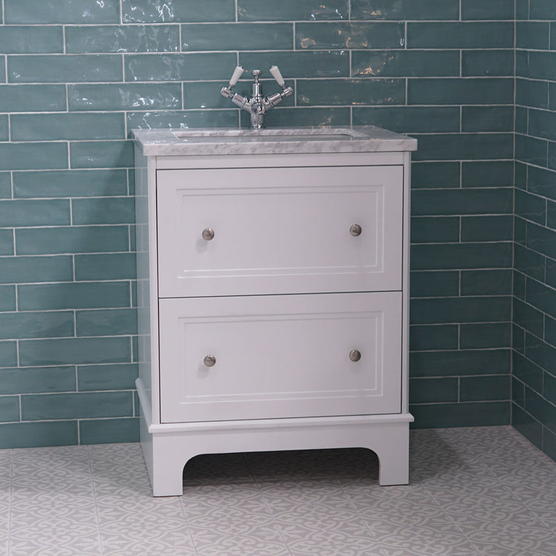Granlusso Shelbourne 650 Floorstanding Real Marble Top Vanity Unit wit ...