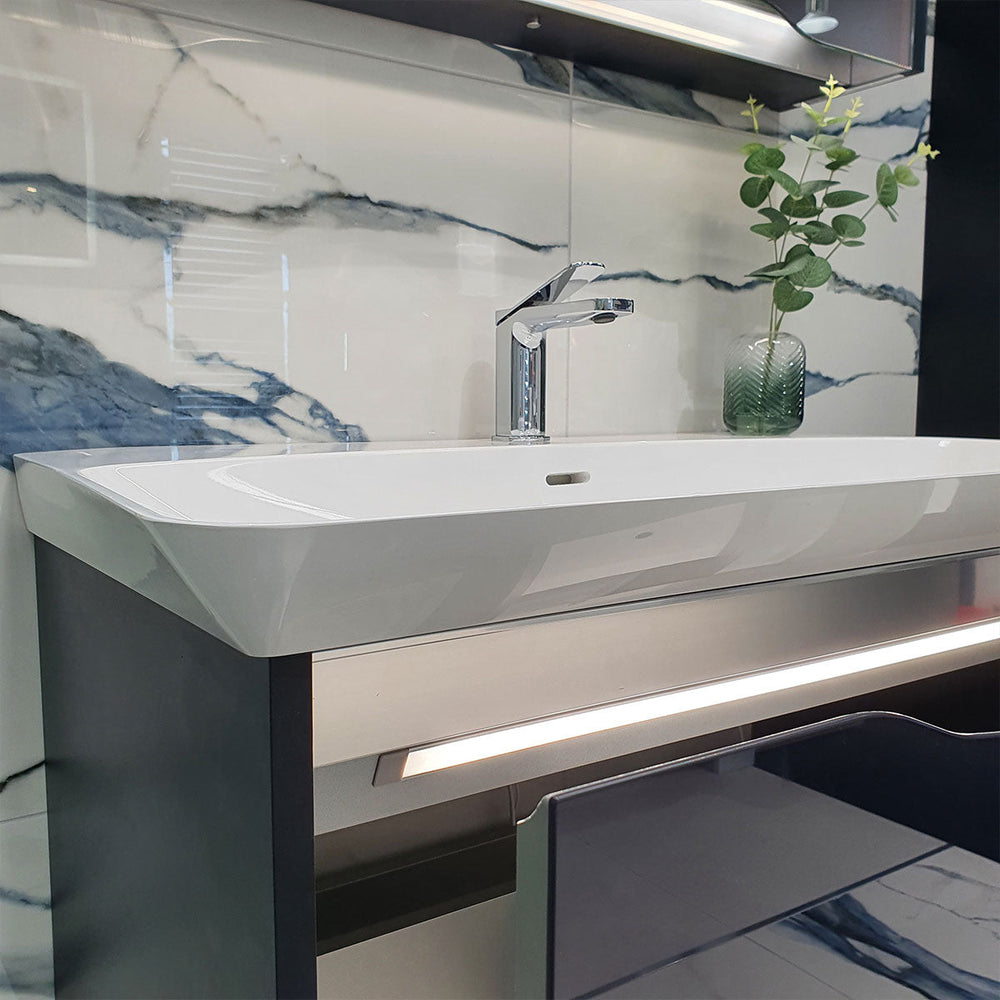 Utopia Lustre 1-Drawer Wall Hung Vanity Unit With Washbasin and LED Il ...