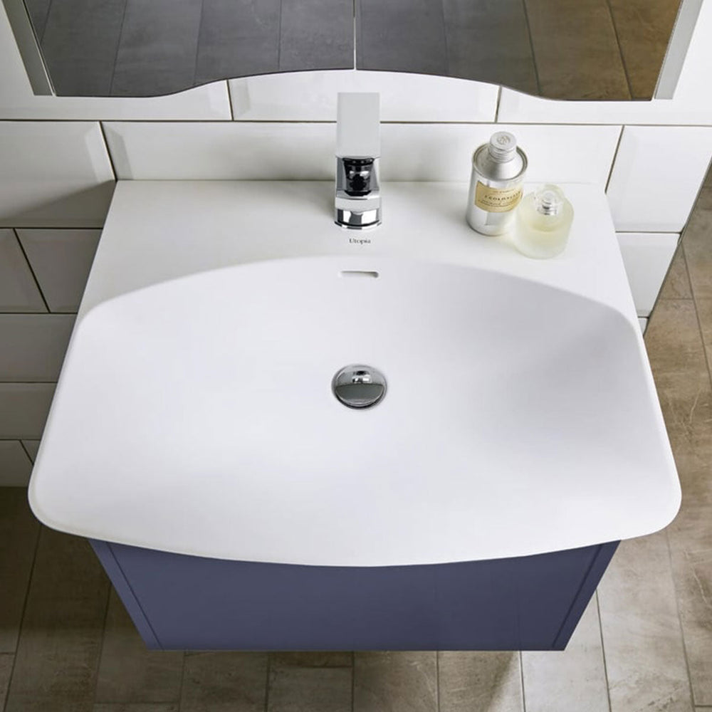 Utopia Lustre 1-Drawer Wall Hung Vanity Unit With Washbasin and LED Il ...